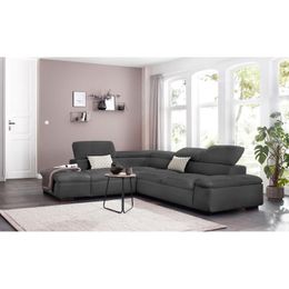 OTTO home Ecksofa &raquo;Alberto L-Form&laquo; mit Kopfteilverstellung, wahlweise mit Schlaffunktion grau 100% Polyester;Luxus-Microfaser weich (9)0% Polyester / 
