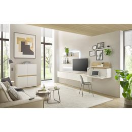 Home Affaire B&uuml;rom&ouml;bel-Set &raquo;CiTY/GiRON&laquo; Set, 5 Stk. tlg. Home Office, Wandsekret&auml;r wei&szlig; Holzwerkstoff B/H/T: 460cm x 180cm x 40cm, Holzwerkstoff