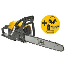Texas Benzin-Kettens&auml;ge &raquo;TS5620&laquo; inkl. Extra Kette, Schutzbrille, Ketten&ouml;l und Geh&ouml;rschutz gelb Kunststoff, Metall