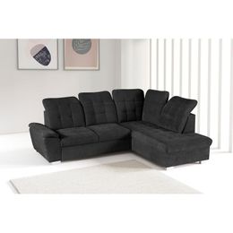 WERK2 Ecksofa &raquo;Brindisi, Multifunktion, bequem & komfortabel, Breite 263cm, L-Form&laquo; mit verstellbaren Kopfteilen, Bettfunktion & Bettkasten grau 92% 