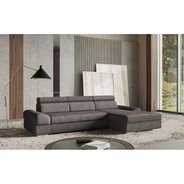 Sit & More sit&more Ecksofa &raquo;Broadway L-Form&laquo; inklusive Kopfteilverstellung, wahlweise mit Schlaffunktion grau 100% Polyester B/H/T: 284cm x 79cm x 171cm, Luxus-