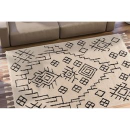 Kayoom Teppich &raquo;Loris 525&laquo; rechteckig 22 mm H&ouml;he 144.000 Points / qm, Ethno-Design, weiche Haptik wei&szlig; Polypropylen B : 160cm 1 Stk., 22mm, L: 230cm
