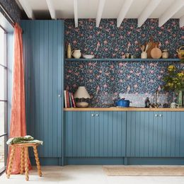 WILLIAM MORRIS AT HOME Vliestapete &raquo;Bird & Pomegranate&laquo; Retro texturiert Design Tapeten blau Vlies B/L: 0,52m x 10m, Rollen: 1