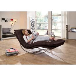 W.Schillig Relaxliege &raquo;daily dreams&laquo; in Waffelkissen-Optik, Schaukelgestell Chrom gl&auml;nzend, in 2 Breiten braun Longlife Xtra-Leder Z69: Das 