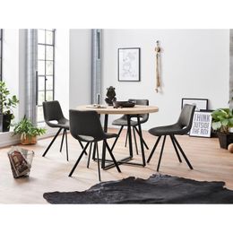 OTTO home Essgruppe 5 Stk. tlg. mit 4 St&uuml;hle grau Einheitsgr&ouml;&szlig;e