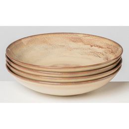 gipfelst&uuml;ck Suppenteller &raquo;Teller Set, Nebelwald&laquo; Scandi-Style, gl&auml;nzende Reaktivglasur, jedes St&uuml;ck ein Unikat beige Steinzeug 22cm