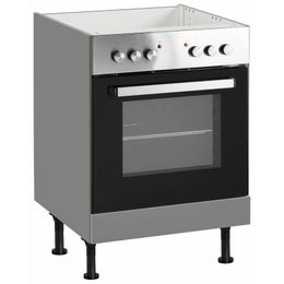 Optifit Herdumbauschrank &raquo;Bern&laquo; 60 cm breit, mit h&ouml;henverstellbaren Stellf&uuml;&szlig;en grau basaltgrau, B/H/T: 60cm x 87cm x 58,4cm