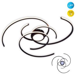N&auml;ve n&auml;ve LED Deckenleuchte &raquo;"RADON" schwarz&laquo; 1 Stk. Warmwei&szlig; In 3-Stufen-dimmbar, Lichtfarbe warmwei&szlig;, Durchmesser 75cm schwarz 1, &Oslash; 75cm H: 7cm, 1 Stk.