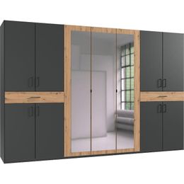 wimex Dreht&uuml;renschrank &raquo;Tibet&laquo; mit Schubk&auml;sten auf bequemer Zugriffsh&ouml;he grau Holzwerkstoff B/H/T: 313cm x 208cm x 58cm, Schubladen: 2 Stk. T&uuml;ren: 11 Stk.