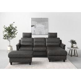 Sit & More sit&more Ecksofa &raquo;Far&ouml; L-Form&laquo; inklusive Federkern, wahlweise mit Schlaffunktion und Bettkasten grau B/H/T: 234cm x 90cm x 168cm, Microfaser, 