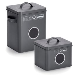 zeller Aufbewahrungsbox &raquo;Landry&laquo; Waschpulver-Box, Metall grau Metall 2 Stk.