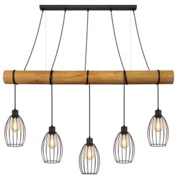 NOWA H&auml;ngeleuchte &raquo;BERTI&laquo; E27 1 Stk. H&auml;ngeleuchte mit Holzbalken, rustikal-modern & individuell braun 5, &Oslash; 16cm H: 150cm, 1 Stk.