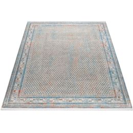 OCI DIE TEPPICHMARKE Teppich &raquo;BESTSELLER MIRI&laquo; rechteckig 8 mm H&ouml;he Glanz Viskose, mit Fransen, Hoch Tief Struktur, Vintage, Wohnzimmer bunt Polyacryl