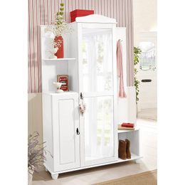 OTTO home Kompaktgarderobe &raquo;Finca&laquo; aus massivem Kiefernholz, mit vielen Stauraumm&ouml;glichkeiten wei&szlig; Massivholz B/H/T: 120cm x 183cm x 32cm, T&uuml;ren: 2 