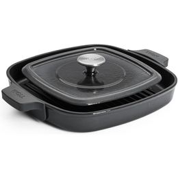 Woll Grillpfanne &raquo;Iron&laquo; Gusseisen 1 Stk. tlg. 28x28 cm, Induktion grau &Oslash; 28cm + H&ouml;he 4,5cm