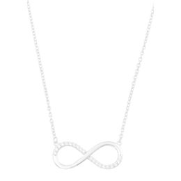Amor Damen Kette mit Anh&auml;nger &raquo;Infinity/Unendlichkeitsschleife&laquo; mit Zirkonia (synth.) wei&szlig; Wei&szlig;gold 375, L: 45