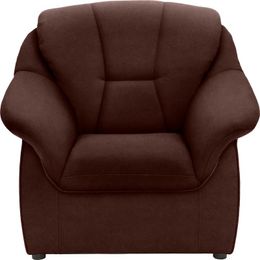DOMO collection Sessel &raquo;Faenza f&uuml;r kleine R&auml;ume, zeitlos und elegant, kompakte Ma&szlig;e&laquo; braun 100% Polyester Microfaser, B/H/T: 83cm x 88cm x 82cm
