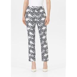 Stehmann Damen Stoffhose Sommerhose mit grafischem Muster schwarz 40, N-Gr