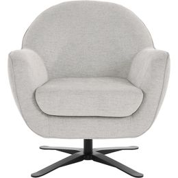 Home Affaire Drehsessel &raquo;Stavre, Loungesessel mit Drehfunktion&laquo; in moderner Optik, mit elegantem Drehfu&szlig; silber 100% Polyester Struktur weich, 