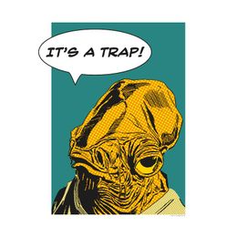 Komar Bild &raquo;Star Wars Classic Comic Quote Ackbar&laquo; Star Wars 1 Stk. tlg. Wandbild zur Dekoration im Kinderzimmer - ohne Rahmen bunt Holz, Papier B/H/T: 30cm 
