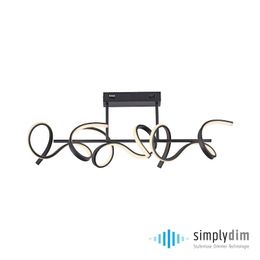 JUST LIGHT LED Deckenleuchte &raquo;CURLS&laquo; LED-Board 1 Stk. Warmwei&szlig; LED schwarz 3, 1 Stk.