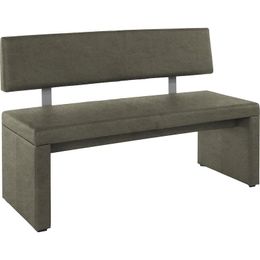 OTTO home Sitzbank &raquo;Charissa&laquo; mit Lehne, Breite 140, 160 oder 180 cm gr&uuml;n Holzwerkstoff, Massivholz B/H/T: 160cm x 90cm x 53cm, Microfaser