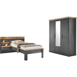 OTTO home Schlafzimmer-Set &raquo;Westminster&laquo; beinhaltet 1 Bett, Kleiderschrank 3-t&uuml;rig und 1 Wandpaneel grau Pflegeleichte, melaminbeschichtete Oberfl&auml;che