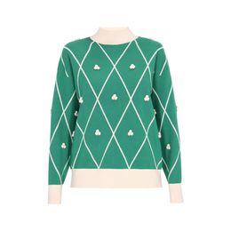 Swirly Pullover Damen Gr&ouml;&szlig;e L t&uuml;rkis / wei&szlig;