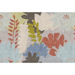 Livingwalls living walls Fototapete &raquo;Walls by Patel Floral Collage 3&laquo; glatt Vlies, Wand, Schr&auml;ge blau Vlies B/L: 4m x 2,7m
