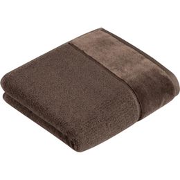 Vossen Handtuch &raquo;Pure&laquo; Baumwolle & VEGAN, mit eleganter Veloursbord&uuml;re braun Webfrottier, Obermaterial: 100% Baumwolle B/L: 50cmx100cm, 2 Stk., Webfrottier