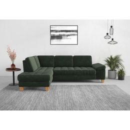 Sit & More sit&more Ecksofa &raquo;Westham L-Form&laquo; mit Ottomane, mit oder ohne Schlaffunktion, Bettkasten, Verstellung gr&uuml;n 90% Polyester 10%Polyamid B/H/T: 261cm x 
