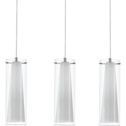 Eglo H&auml;ngeleuchte &raquo;PINTO Pendellampe, Stahl und Glas, Esstischlampe, E27, IP20, Lampe&laquo; E27 H&auml;ngeleuchte, L72,5 x H110 cm, chrom, 3X40W exkl., 