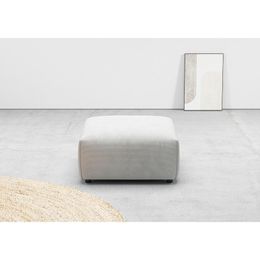 Home Affaire Hocker &raquo;Glimminge auch in Breitcord, Feincord und Easy care-Bezug&laquo; passend zur Serie "Glimminge" silber 95% Polyester, 5% Nylon B/H/T: 