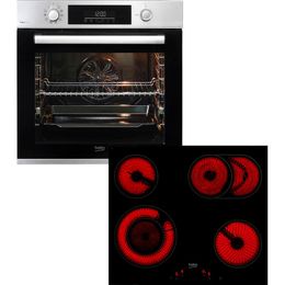 Beko Backofen-Set &raquo;BBSM12320XMPEF&laquo; mit 1-fach-Teleskopauszug Pyrolyse-Selbstreinigung FlexiCrisp &ndash; Knusprige Perfektion ohne Verschieben des Blechs 