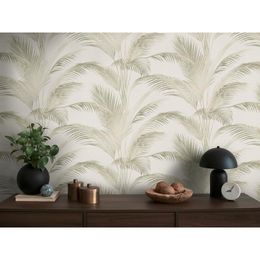 Livingwalls living walls Vliestapete &raquo;Michalsky 6 florale Tapete Mustertapete Pflanzen Blattmuster&laquo; matt strukturiert Vliestapete Natur f&uuml;r Schlafzimmer K&uuml;che 