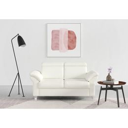 Sit & More sit&more 2-Sitzer &raquo;Arngast&laquo; inklusive Federkern und Kopfteilverstellung wei&szlig; B/H/T: 156cm x 84cm x 93cm, NaturLEDER , R&uuml;cken echtes Leder