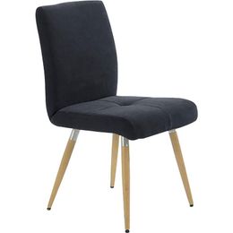 K+w Komfort & Wohnen K+W Komfort & Wohnen 4-Fu&szlig;stuhl &raquo;6411&laquo; () mit Sitzsteppung, Edelstahlgriff am R&uuml;cken, Massivholzbeine grau B/H/T: 48cm x 90cm x 62cm, Aqua Clean