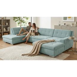 OTTO home Wohnlandschaft &raquo;Tornby 360 x 201 cm, mit Steppungen, modern & stabil&laquo; L-Form, aus haustierfreundlichem Pet Friendly Bezug gr&uuml;n 100% 