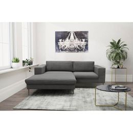 DOMO collection Ecksofa &raquo;Modica kompakt und elegant, Breite 244, L-Form&laquo; Auch in Cord, Fu&szlig;h&ouml;he passend f&uuml;r g&auml;ngige Saugroboter! grau 100% Polyester B/
