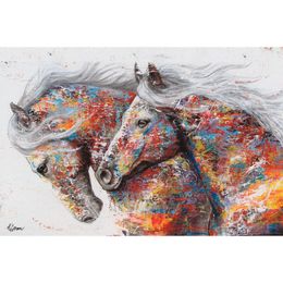 Leinwandbild &raquo;Color Horses auf Keilrahmen gespannt&laquo; 1 Stk. tlg. Kunstdruck Wandbild Bild in verschiedenen Formaten bunt Leinen B/H/T: 160cm x 80cm x 