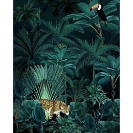 Komar Vliestapete &raquo;Digitaldruck Vlies - Jungle Night - Gr&ouml;&szlig;e 200 x 250 cm&laquo; bedruckt glatt Wohnzimmer, Schlafzimmer gr&uuml;n Vlies B/L: 200m x 250m, Rollen: 1