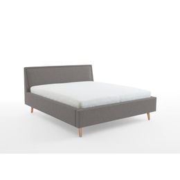 Meise M&ouml;bel meise.m&ouml;bel Polsterbett &raquo;Frieda&laquo; wahlweise mit Lattenrost und Bettkasten grau Liegefl&auml;che L&auml;nge B: 200cm x 160cm, Webstoff Mit Lattenrost und 