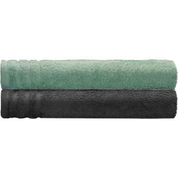 Kleine Wolke Duscht&uuml;cher &raquo;Royal, 2 St&uuml;ck oder 4 St&uuml;ck (70/140 cm)&laquo; Uni Farben, mit Bord&uuml;re, weich, in verschiedenen Sets erh&auml;ltlich gr&uuml;n Frottier, Baumwolle B/L: 