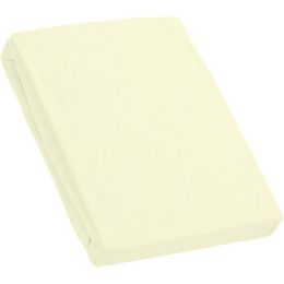 Kum Spannbettlaken &raquo;Frottee Spannbetttuch&laquo; bis ca. 30 cm Matratzenh&ouml;he, weich & kuschelig beige Frottee, Obermaterial: 100% Polyester B/L: 200cm, 1 