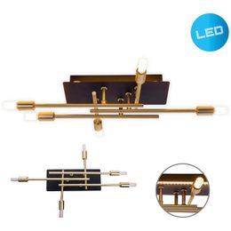 N&auml;ve n&auml;ve LED Deckenleuchte &raquo;Ancona&laquo; G9 1 Stk. Warmwei&szlig; schwarz/gold, mit LED Backlight Lichtfarbe warmwei&szlig;, exkl. 5x G9 braun 5, H: 10cm, 1 Stk.