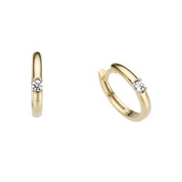 Firetti Damen Paar Creolen &raquo;Schmuck Geschenk Gold 333 Solit&auml;r, edel und massiv, teilw. rhodiniert&laquo; mit Zirkonia (synth.) wei&szlig; Gelbgold 333