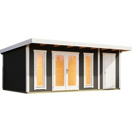 Lasita Maja Gartenhaus &raquo;SICILY&laquo; grau Massivholz Fu&szlig;boden im Gartenhaus, ohne Dacheindeckung