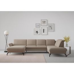 Sit & More sit&more Wohnlandschaft &raquo;Fashion U-Form&laquo; wahlweise mit Kopfteilverstellung, Vorziehsitz, motorisch, Metallf&uuml;&szlig;e grau B/H/T: 338cm x 84cm x 207cm, Soft 