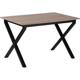 OTTO home Esstisch &raquo;Boddhi&laquo; schwarzes Metallgestell, Plattenvarianten w&auml;hlbar, sowie Gr&ouml;&szlig;en braun B/H/T: 120cm x 75cm x 80cm