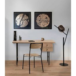 WOODMAN Schreibtisch &raquo;Jugend&laquo; Schubladen mit Soft-Close-Funktion, Beine aus Metall, FSC braun B/H/T: 130cm x 75cm x 65cm
